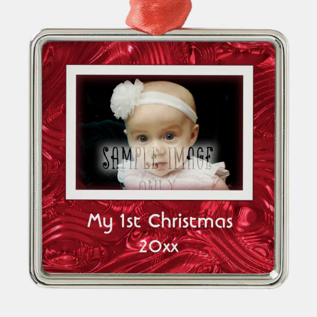 My First Christmas Custom Photo Frame Ornament | Zazzle