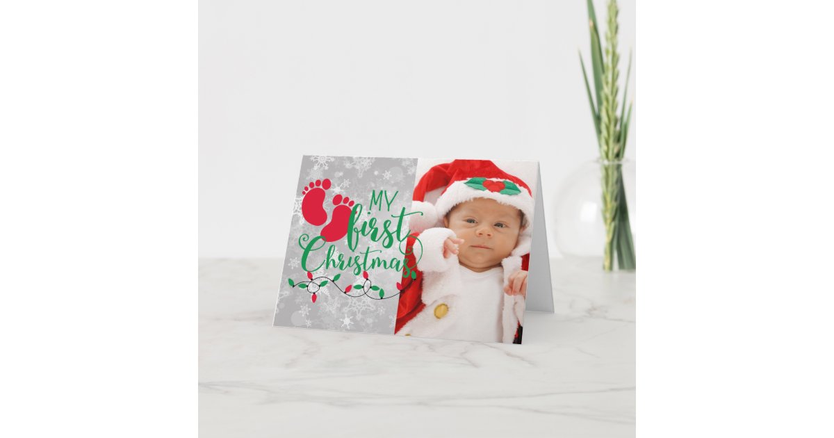 My First Christmas Photo Christmas Card | Zazzle