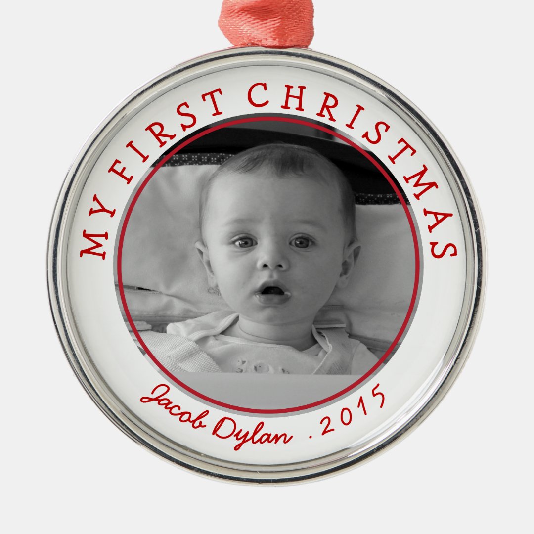 My First Christmas Photo Ornament Keepsake | Zazzle