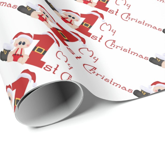My First Christmas unisex baby wrapping paper | Zazzle.com