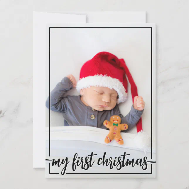 My first Christmas vertical photo Holiday Card | Zazzle