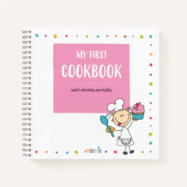 "MY FIRST COOKBOOK" Kids Recipe Spiral Notebook | Zazzle