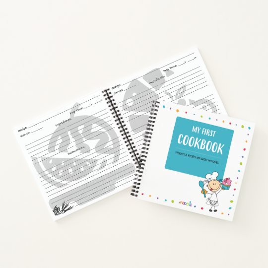 "MY FIRST COOKBOOK" Kids Recipe Spiral Notebook | Zazzle.com