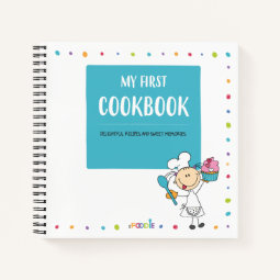 "MY FIRST COOKBOOK" Kids Recipe Spiral Notebook | Zazzle