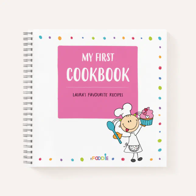 "MY FIRST COOKBOOK" Personalized Kids Recipe Book | Zazzle