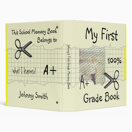 My First Grade Book School Memory Binder | Zazzle