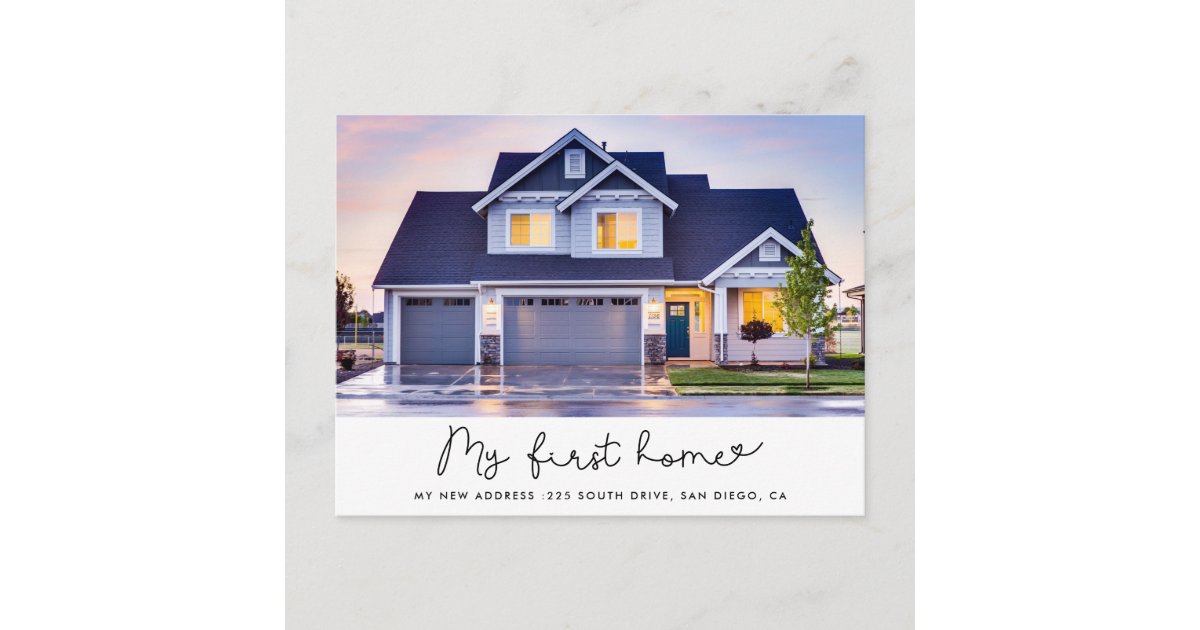 My first home announcement postcard | Zazzle