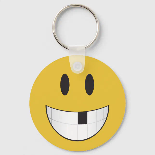 My first missing tooth emoji keychain | Zazzle