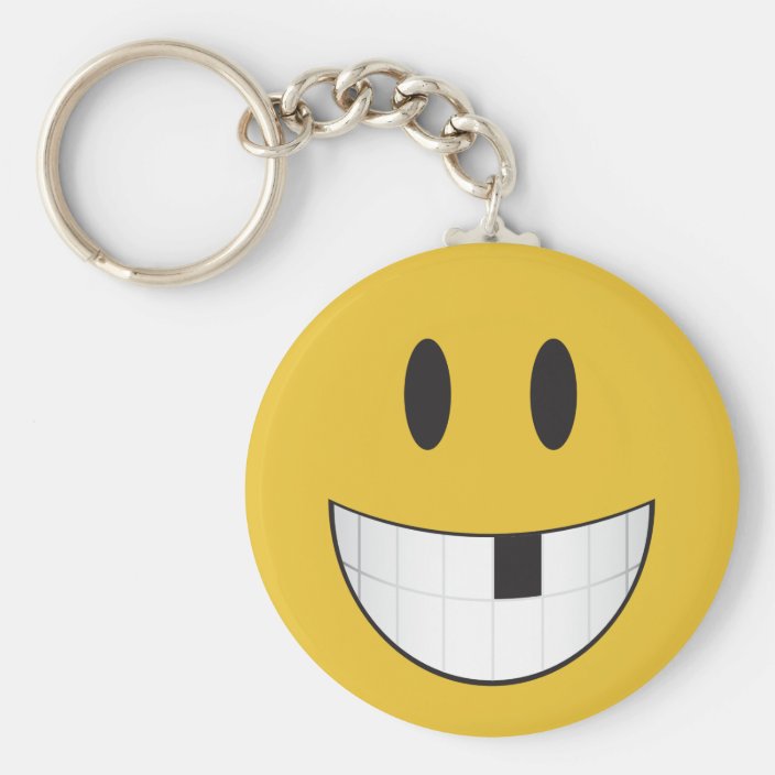 My first missing tooth emoji keychain | Zazzle.com