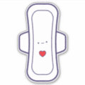 My First Period Cute Cartoon Menstrual Pad Heart Sticker | Zazzle