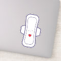 My First Period Cute Cartoon Menstrual Pad Heart Sticker | Zazzle
