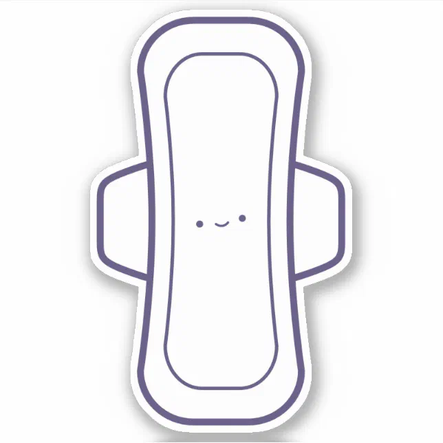 My First Period Cute Girly Cartoon Menstrual Pad Sticker | Zazzle