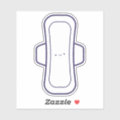 My First Period Cute Girly Cartoon Menstrual Pad Sticker | Zazzle