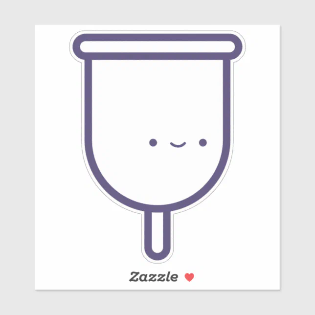 My First Period Cute Girly Menstrual Cup Sticker | Zazzle