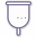 My First Period Cute Girly Menstrual Cup Sticker | Zazzle