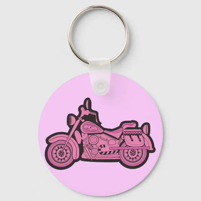 My First Pink Motorcycle Keychain | Zazzle