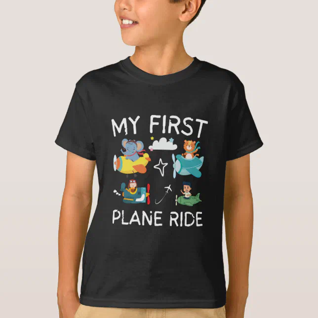 My first plane ride my 1st flight airplane kids T-Shirt | Zazzle