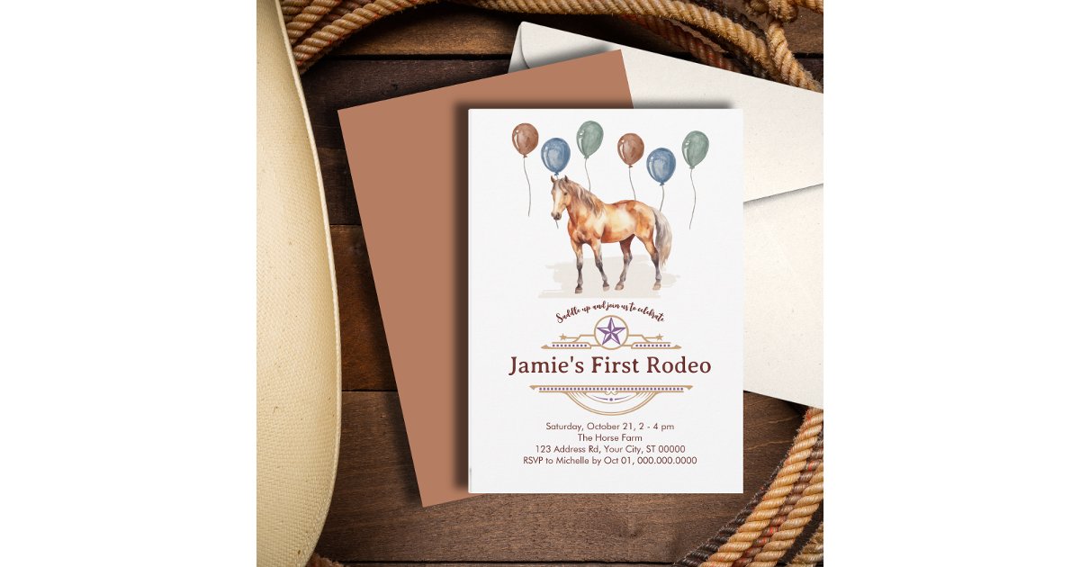 My First Rodeo, 1st Birthday Invitation | Zazzle