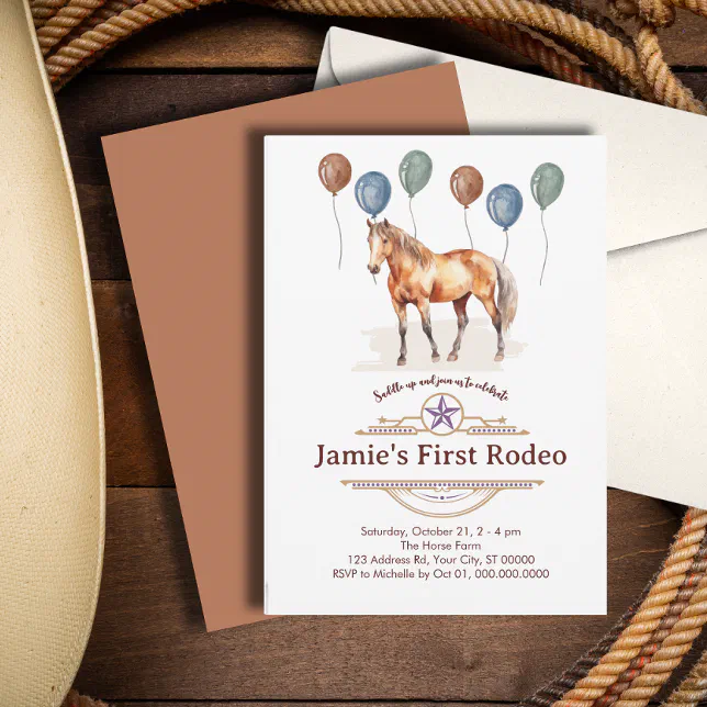 My First Rodeo, 1st Birthday Invitation | Zazzle