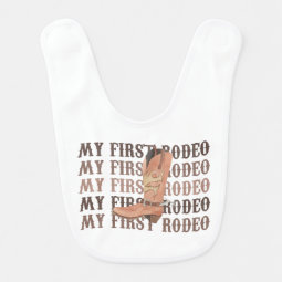 My First Rodeo Cowboy Boot First 1st Birthday Baby Bib | Zazzle