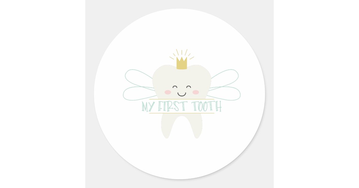 My First Tooth Classic Round Sticker | Zazzle