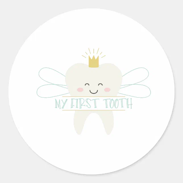 My First Tooth Classic Round Sticker | Zazzle