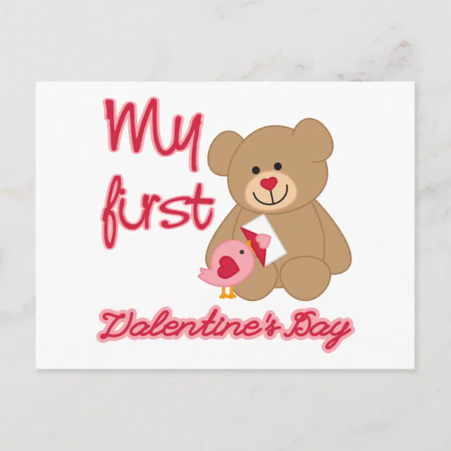 My First Valentine's Day Holiday Postcard | Zazzle