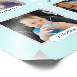 "My First Year" Baby Boy Keepsake Collage Poster | Zazzle