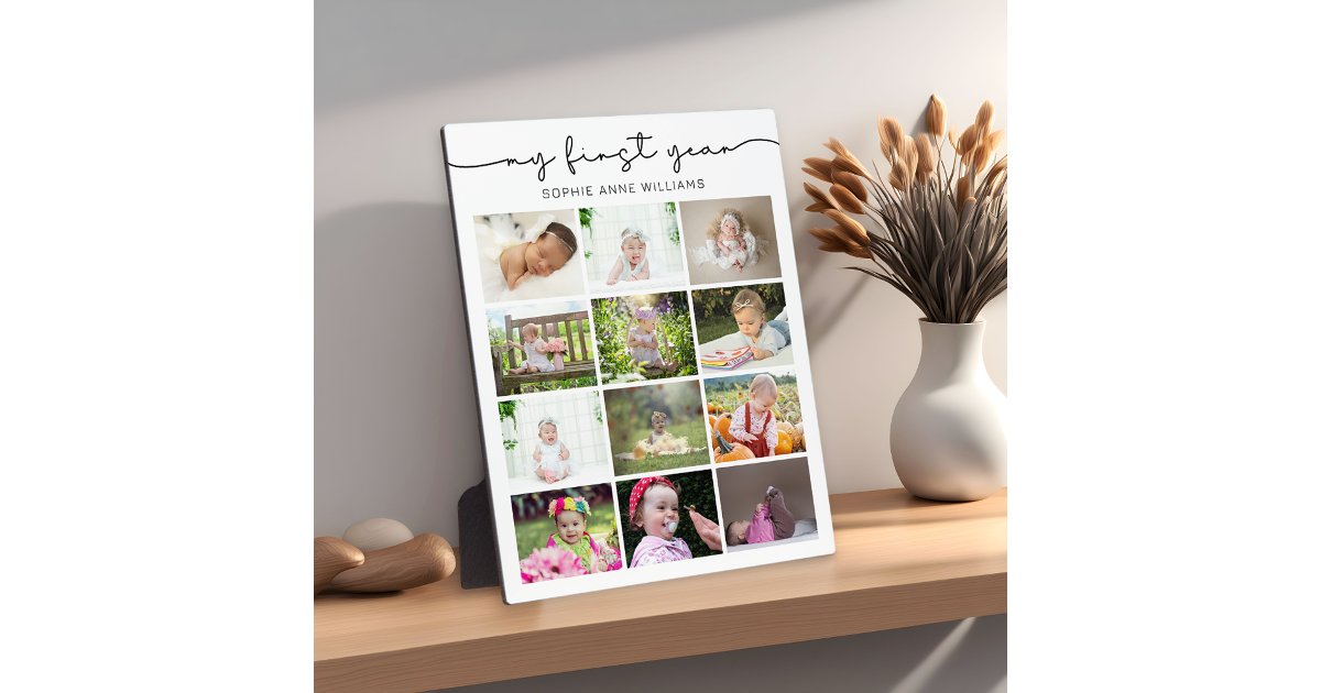 My First Year Photo Collage Plaque | Zazzle