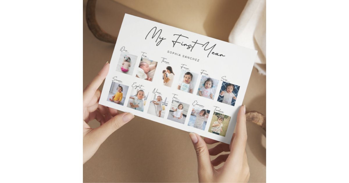 My First Year Photo Collage Postcard | Zazzle