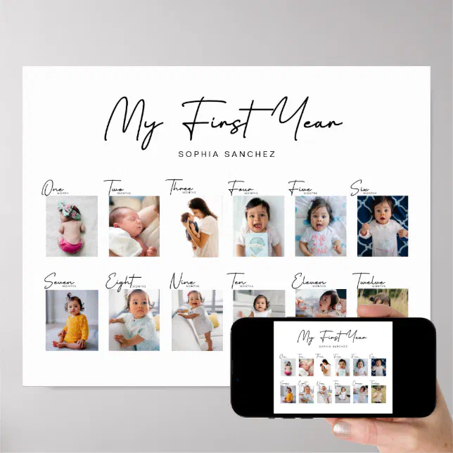 My First Year Photo Collage Poster | Zazzle
