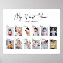 My First Year Photo Collage Poster | Zazzle