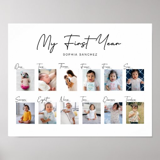 My First Year Photo Collage Poster | Zazzle