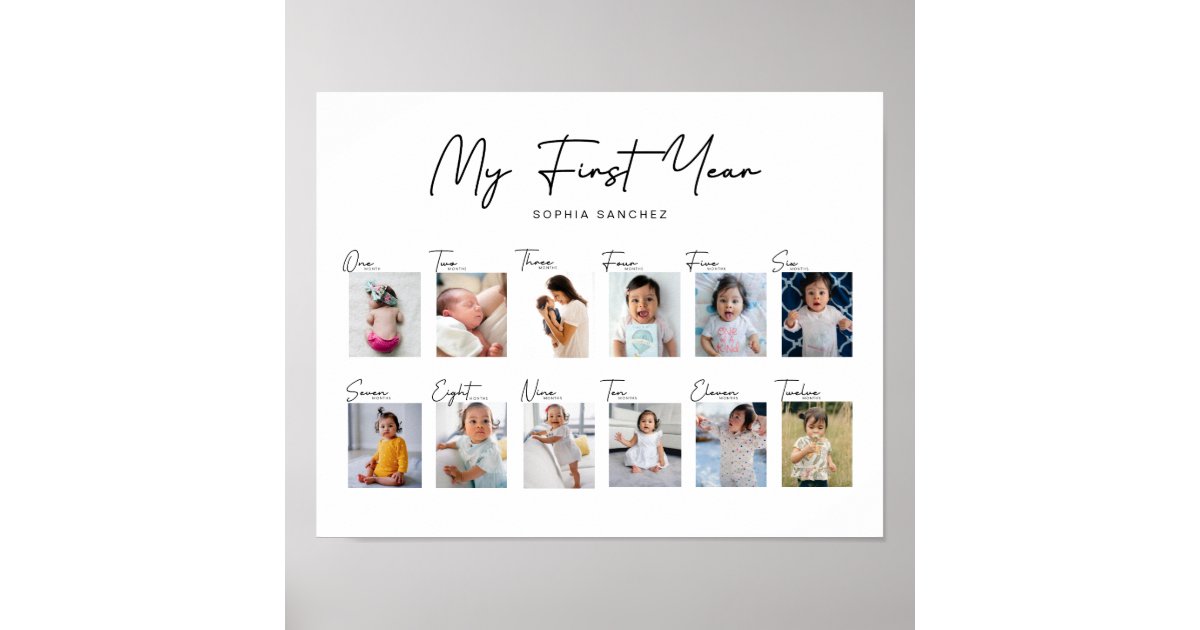 My First Year Photo Collage Poster | Zazzle