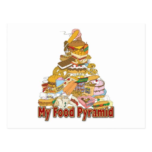 My Food Pyramid ~ Junk Food Snacks Postcard | Zazzle