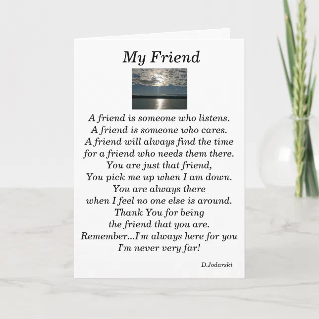 My Friend Card | Zazzle