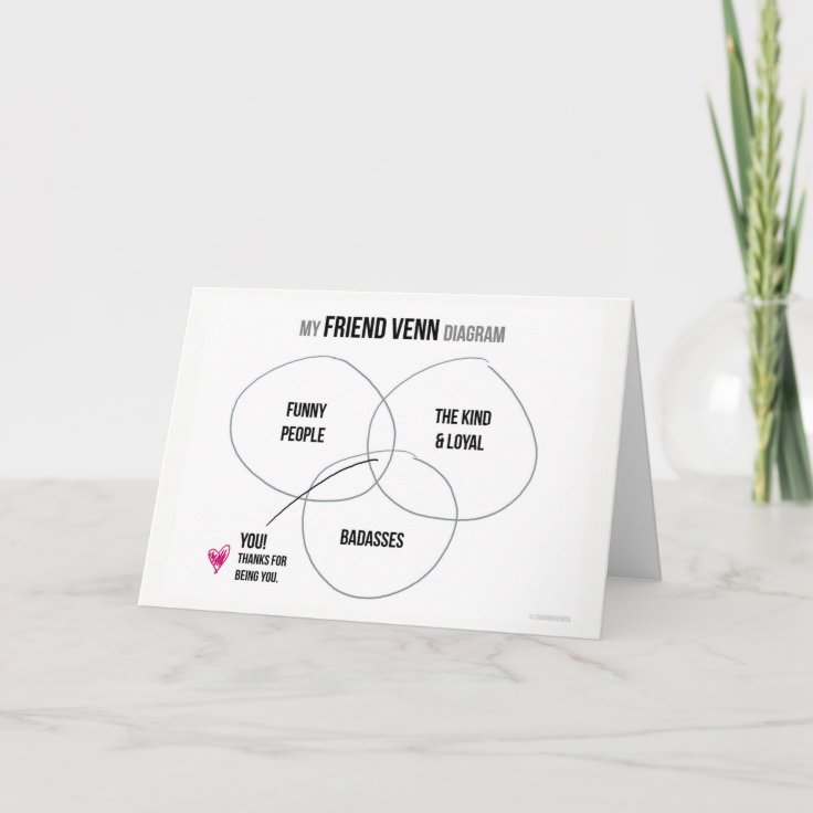 My Friend Venn Diagram Thank You Card | Zazzle