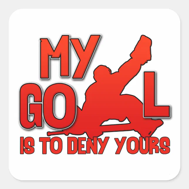 My Goal, Hockey Goalie Square Sticker | Zazzle