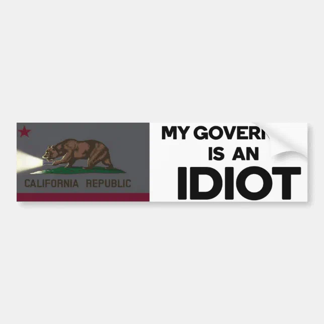 My Governor is an Idiot Bumper Sticker | Zazzle