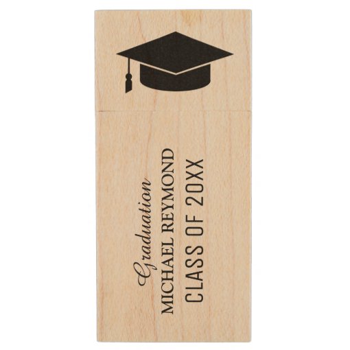 My Graduation Memories Photo Wood USB Flash Drive | Zazzle