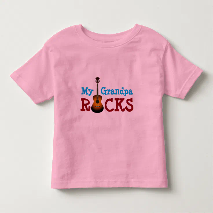 "My Grandpa Rocks!" with guitar Toddler T-shirt | Zazzle