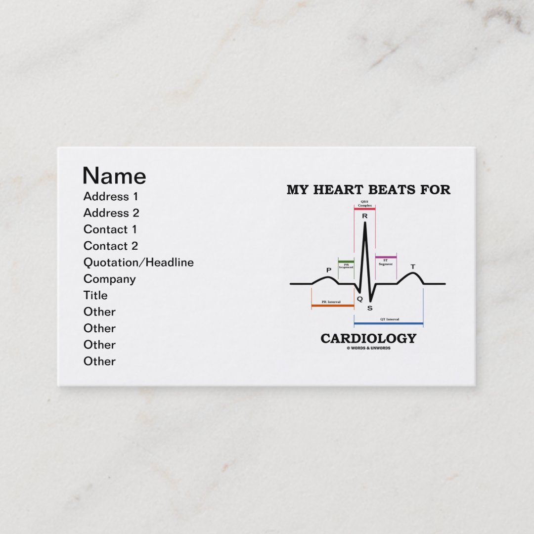 My Heart Beats For Cardiology (ECG/EKG) Business Card | Zazzle