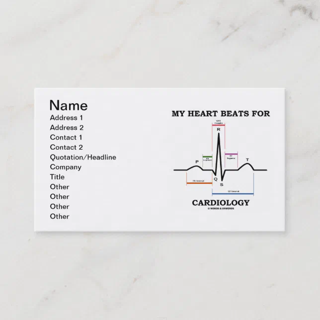 My Heart Beats For Cardiology (ECG/EKG) Business Card | Zazzle