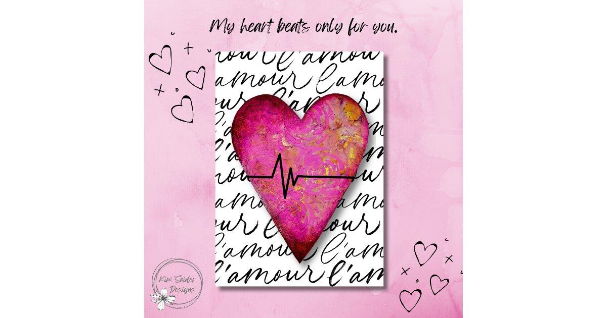 "My Heart Beats only for You" Valentine's Day Card | Zazzle