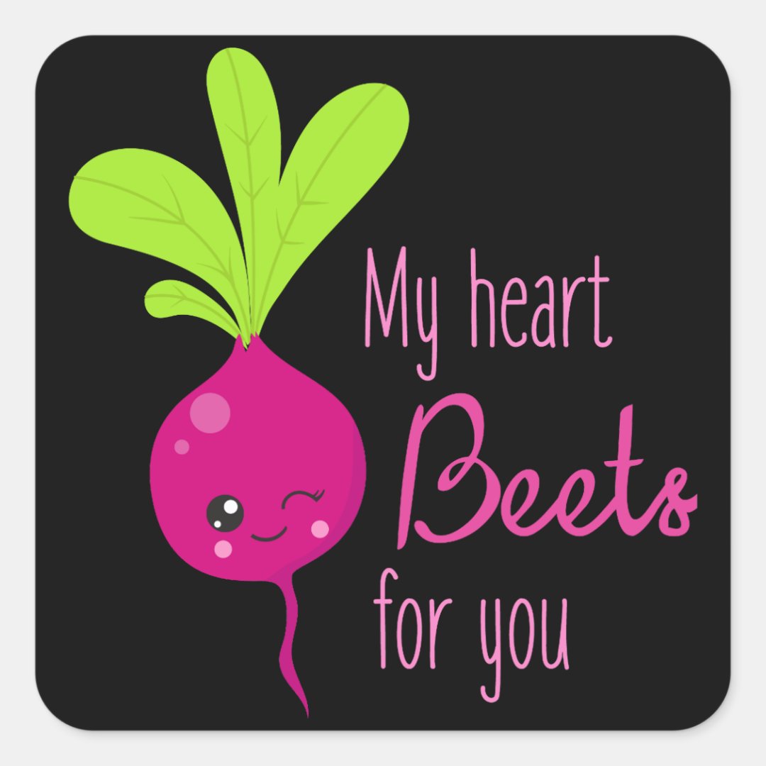 My Heart beets for you love word art sticker | Zazzle