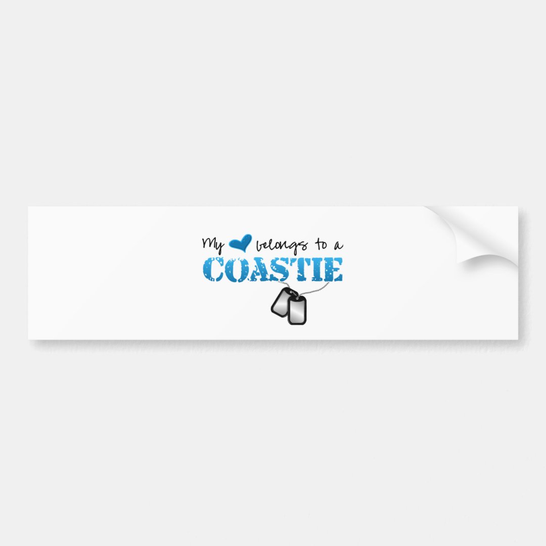 My heart belongs to a Coastie Bumper Sticker | Zazzle
