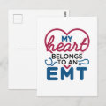 My Heart Belongs to an EMT EMS Wife Girlfriend Postcard | Zazzle