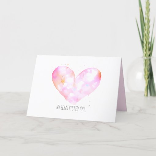 My Heart Picked You Custom Text Valentine's Card | Zazzle