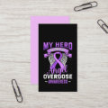 My Hero is Now My Angel Overdose Awareness Support Business Card | Zazzle