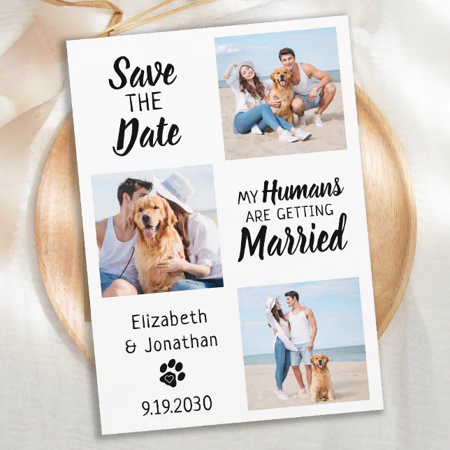 My Humans Are Getting Married Dog Wedding Photo Save The Date | Zazzle